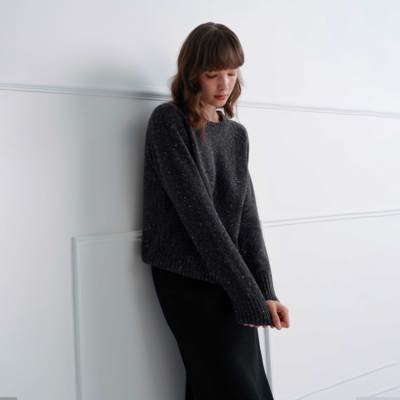 uffie于绘彩点山羊绒针织毛衣