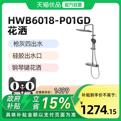 惠达（HUIDA）HWB6018淋浴器花洒 钢琴按键三出水（不包安装）