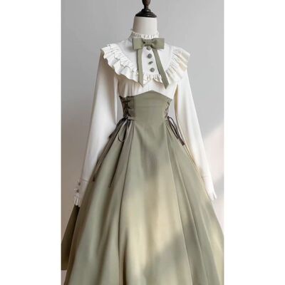 【青衿雅裙】cla系大小姐长袖收腰显瘦连衣裙lolita长裙公主裙