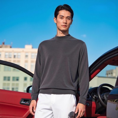 纯羊绒衫半高领可机洗长袖