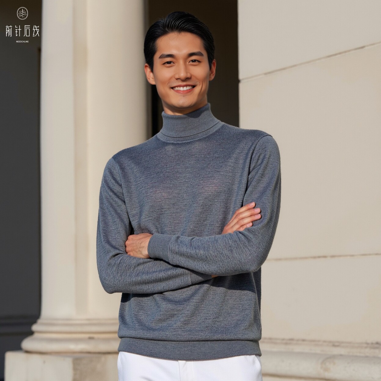 100%纯羊绒男士羊绒衫高领长袖秋冬保暖精纺打底品质男装保暖男款
