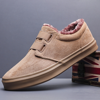 冬季男鞋加绒保暖棉鞋男士休闲鞋软底一脚蹬老北京布鞋男雪地鞋子