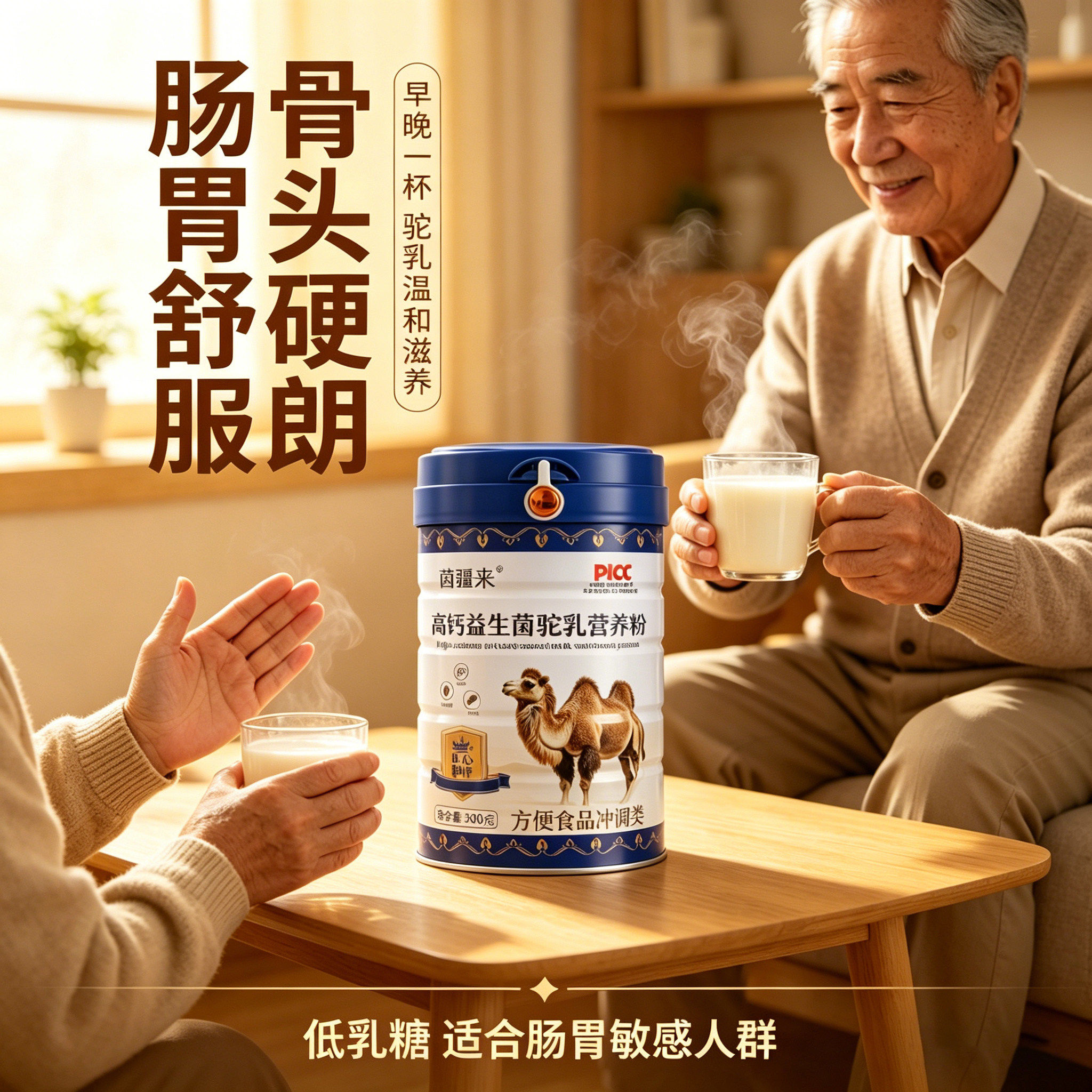 高钙益生菌驼乳营养粉罐装肠胃健康中老年成人骆驼奶粉