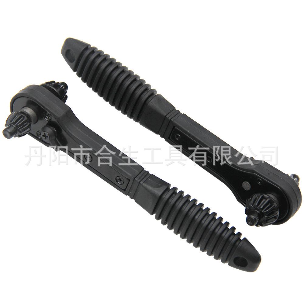 二合一棘轮钻夹头钥匙扳手黑色棘轮两用扳手12.8mm/17.2mm工具