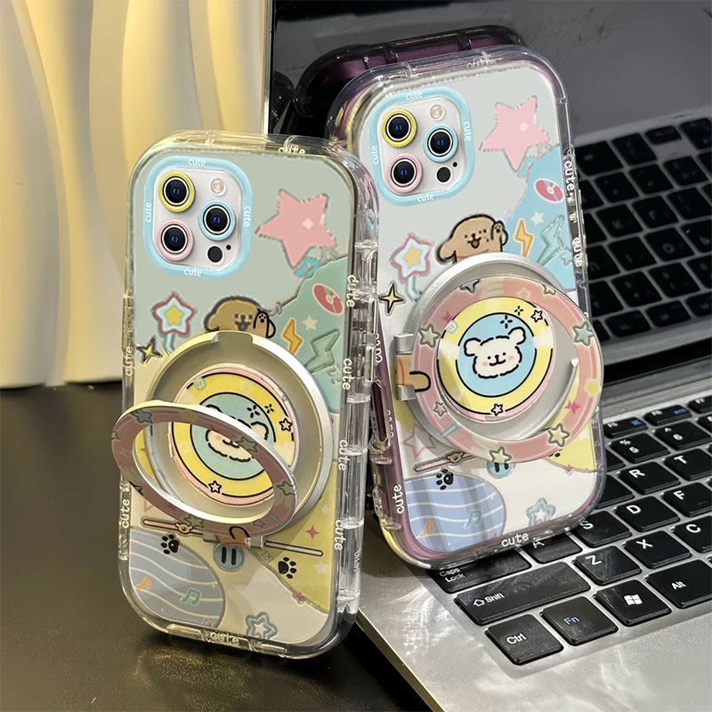 适用苹果16ProMax手机壳15Plus新款iPhone14卡通13mini创意12音乐小狗11硅胶保护套xs泡芙壳6s全包7/8防摔壳