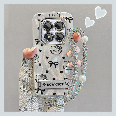 适用红米Note系列蝴蝶结KT猫外壳