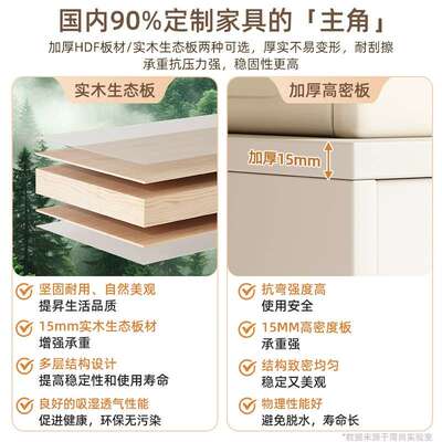 餐边茶tb-92518水柜实木芯柜靠墙一体储物法式备奶油白家用柜厨房