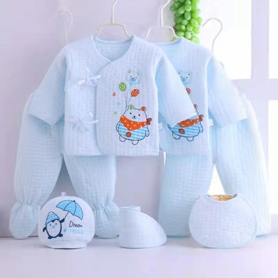 新刚初出生婴儿0到3个月保暖内衣服套装纯棉男女宝宝用品春秋冬季