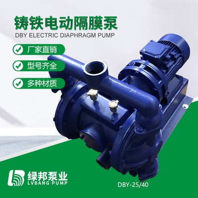 DBY型铸铁电动隔膜泵 浓浆隔膜泵 污泥泥浆隔膜泵 配四氟膜片