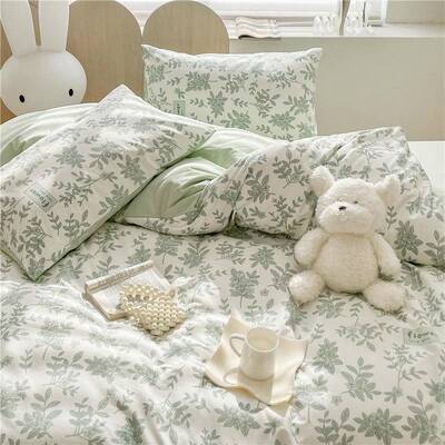 新款全SLZ加厚小清笠新床上四件套纯棉学生棉宿三件舍套床单床被