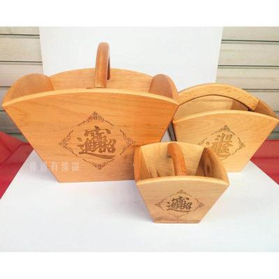 原木彷古米斗摆件日进斗金桃木摆件桃木斗招财聚财旺财米升大号