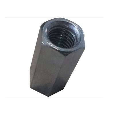 厂家生产供应DIN6334碳钢镀锌外六角加长圆形螺帽塑料内嵌件螺母