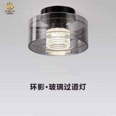 迪格雅意式极简过道阳台走廊吸顶灯创意衣帽间玄关道简约玻璃灯具