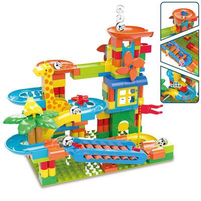 极速283PCSe Large Piano Slide Gear Rolling Wheels Marble Run
