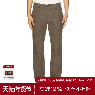 Marine Layer SATURDAY 斜纹棉布长裤 休闲时尚潮流男REVOLVE  棕