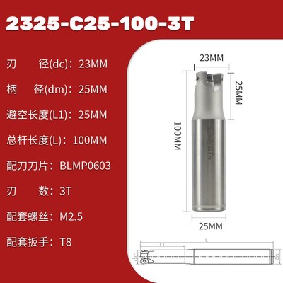 TEBL06快进给双面铣刀杆 特固克通装BLMP0603双面四角开粗铣刀片