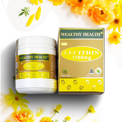 澳洲WealthyHealth大豆卵磷脂胶囊心血管中老年健康保健品200粒