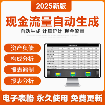 2025小企业公司会计准则现金流量表自动生成excel表格月季度报表