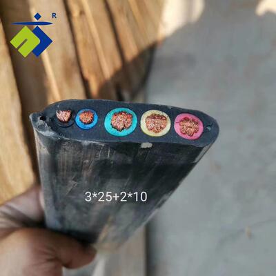 扁电缆25平方YFFBG3*25+1芯3/4/5芯丁青橡胶扁平行车移动电缆线