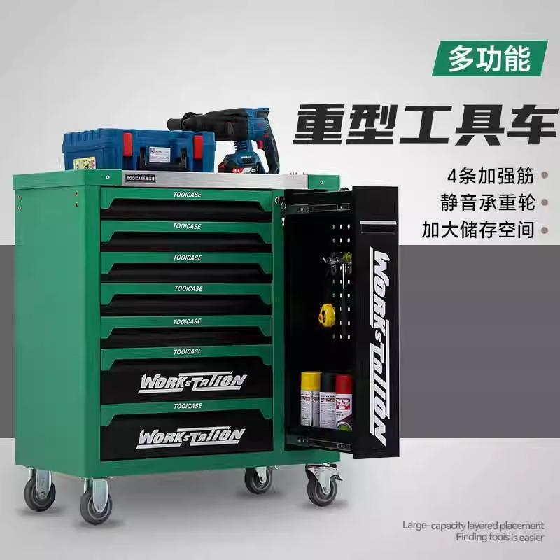 重型汽修带锁工具柜车间工业级移动工具车螺丝物料架小推车多功能