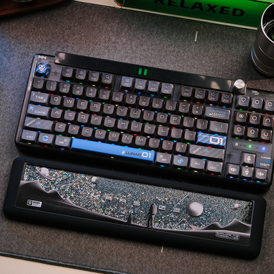 KeysMe Mars03金属硅胶流沙键盘手托机械键盘流麻腕托铝合金掌托
