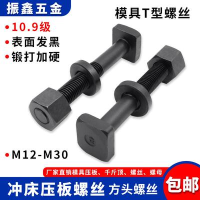 10.9级套装T型螺丝 T形螺栓螺母垫片方头螺杆M12 M14 M16 M20 M24