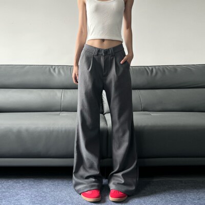 JADEQILIN美式高街Cleanfit裤子情侣新款潮牌西裤直筒休闲直筒裤