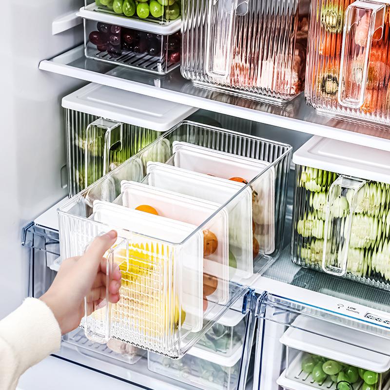 冰箱收纳盒透明冰箱收纳食物果蔬保鲜盒日式简约厨房收纳整理
