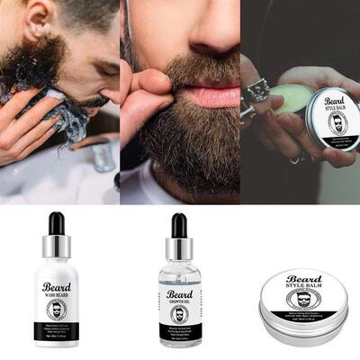 beard wash growth oil style balm cleanser conditioner wax油