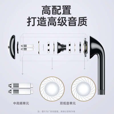 电脑耳机入耳式带麦克风耳塞专用台式机双插头加长3.5mm有线3米2