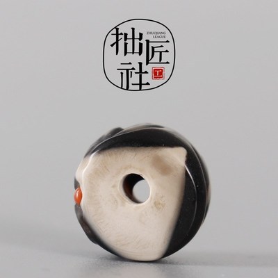 极速手工制天珠雕刻阿呆配珠 藏传文玩配珠 Ndiy佛珠念珠手串隔珠