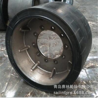 现货22*16*16 22x16x16 压配式实心胎 带钢圈 平板车拖车轮胎