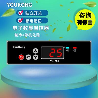 冷藏冷冻厨房柜电子数显智能微电脑温度控制器智能pcsf仪表YK-202