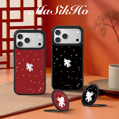 玛斯可新年小飞马镜面超薄磁吸磨砂手机壳适用于苹果17/16/华为卡通风磁吸充电马年手机壳