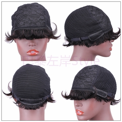 极速Short Hair Wigs Pixie Cut Human Hair Wig SQhort Black Wi
