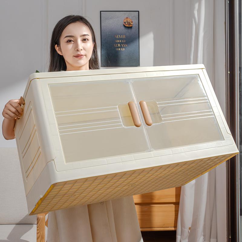 卧室透明折叠整理衣柜衣服零食收纳盒儿童宝宝多层储物箱收纳柜子