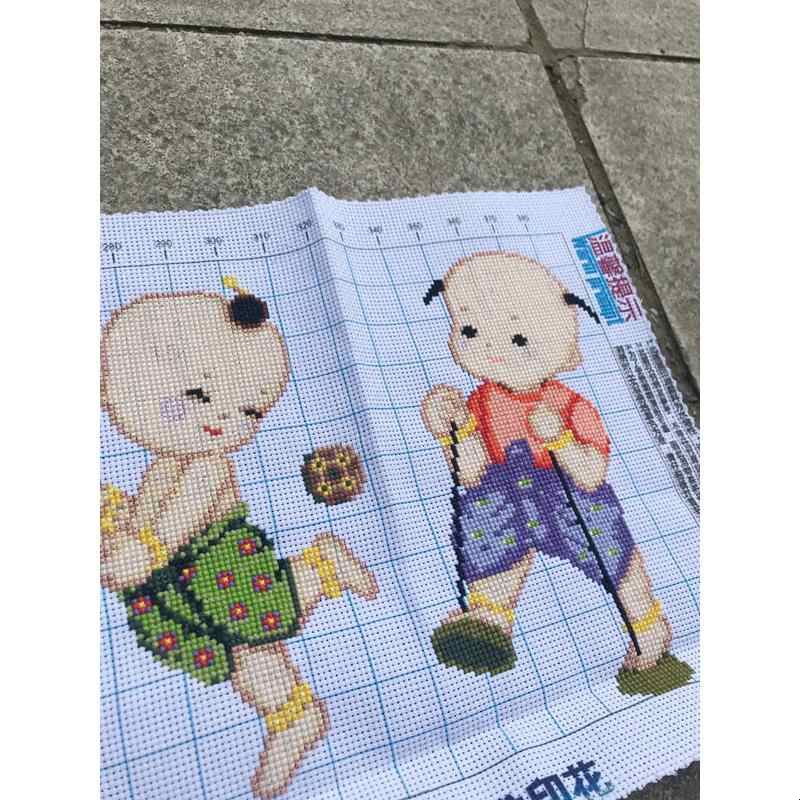纯手工十字绣成品五子送福小孩儿童卡通卧室系列新款包邮