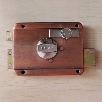 大连狮子牌锁老式盼盼防盗门锁大连锁厂十字门锁狮子锁业8208锁壳