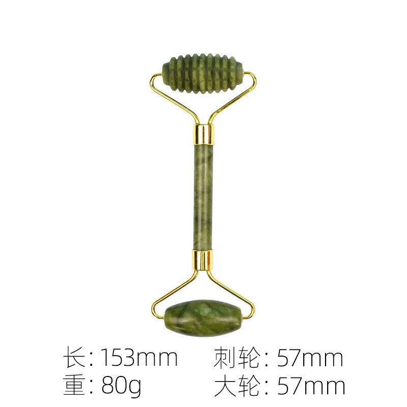 厂家岫玉按摩板 锌金单头刺头滚轮 脸部颈部刮痧套装