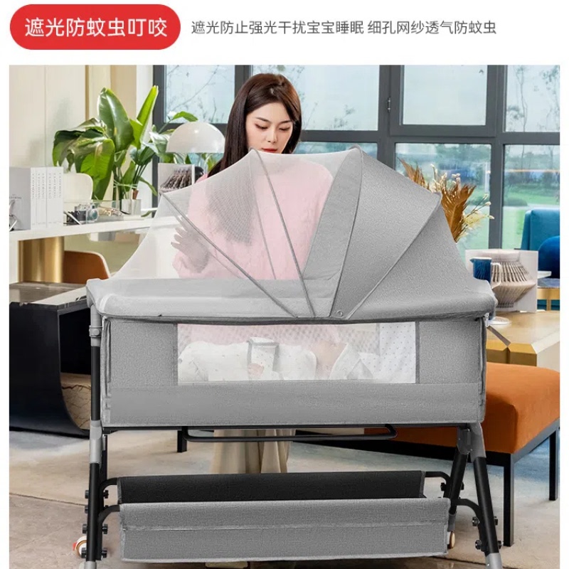 拼接床可移动折叠多功能婴儿车床两用一体摇篮床新生儿床边宝宝床