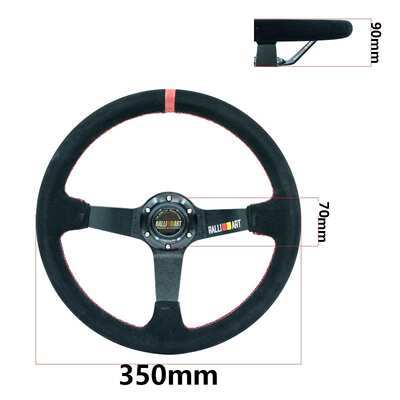 跨镜热销14英寸Ralliart汽车改装快拆方向盘通用深凹款赛车转向盘
