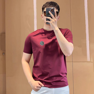 JERMYNSTARS 2026夏季男士100支短袖T恤修身液氨丝光棉圆领上衣