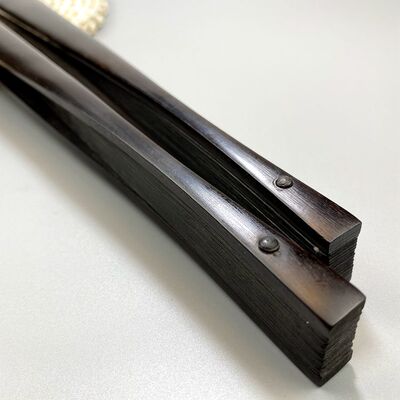 10寸挑灯方乌木竹芯宣纸折扇 乌木扇骨红木宣纸扇空白扇面紫光檀