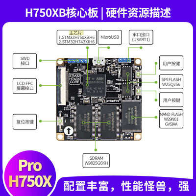 野火STM32H750XB开发板STM32H743XI开发板高性能H7开发板主频480M