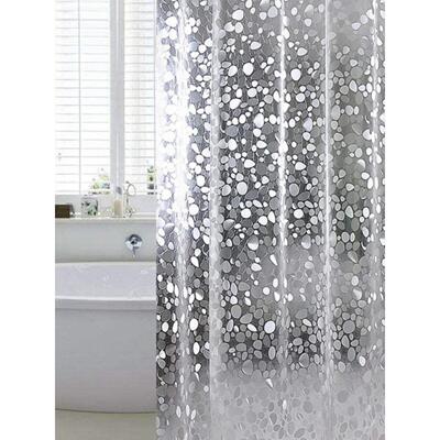 PEVA淋浴帘套装 防水防霉浴室卫生间隔断洗澡间窗帘浴帘杆免打孔