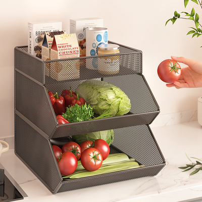 厨房台面蔬菜置物架桌面上储菜篮子灶台菜架子多层放水果蔬收纳筐