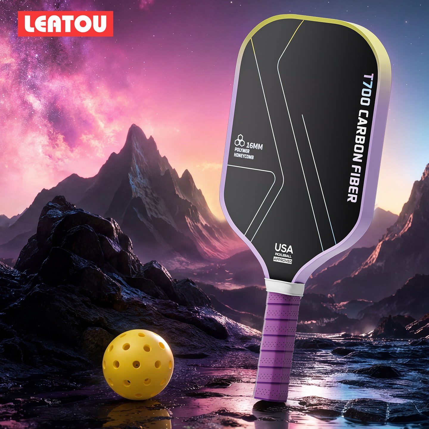 pickleball赛事级高端碳纤维T700渐变匹克球拍板训练专用球板套装