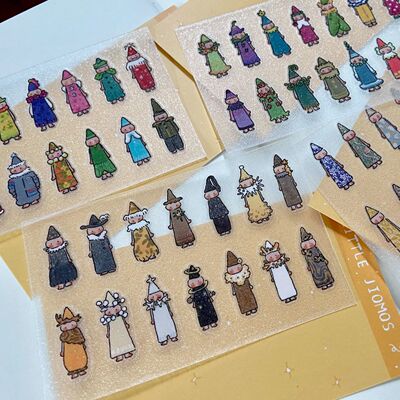 可爱小人彩绘Q版人物尖角帽