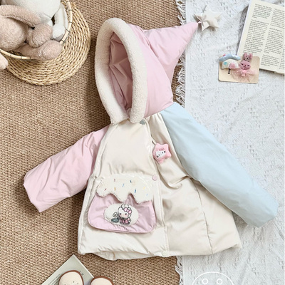 正版cookie女童冬季派克羽绒服 90白鸭绒新款外套连帽加厚冬装