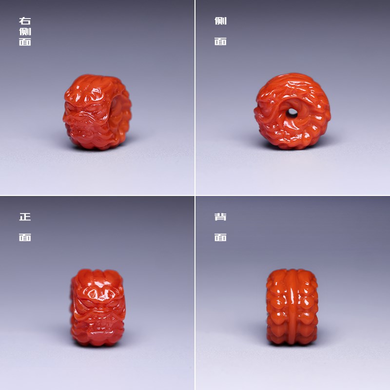 极速满肉南红雕刻盘龙扣隔t片珠背云金刚星月猴头椰蒂文玩手串diy